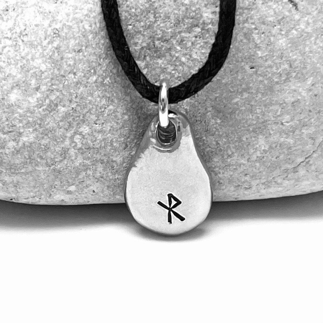 Safe Travels Viking Rune Pendant, Hand Stamped Bindrune Necklace ...