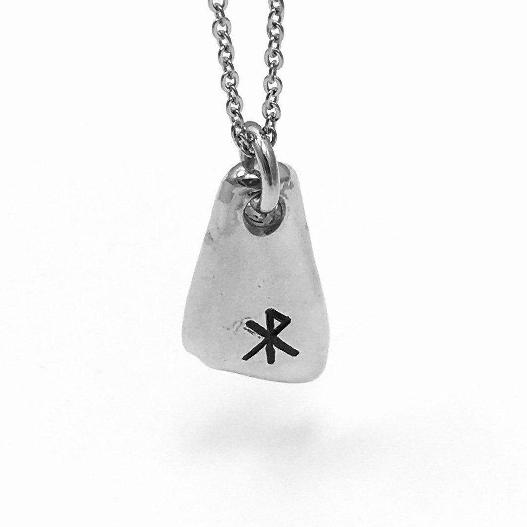 Viking Bindrune Love Symbol Necklace, Triangle Pewter Runic Pendant ...