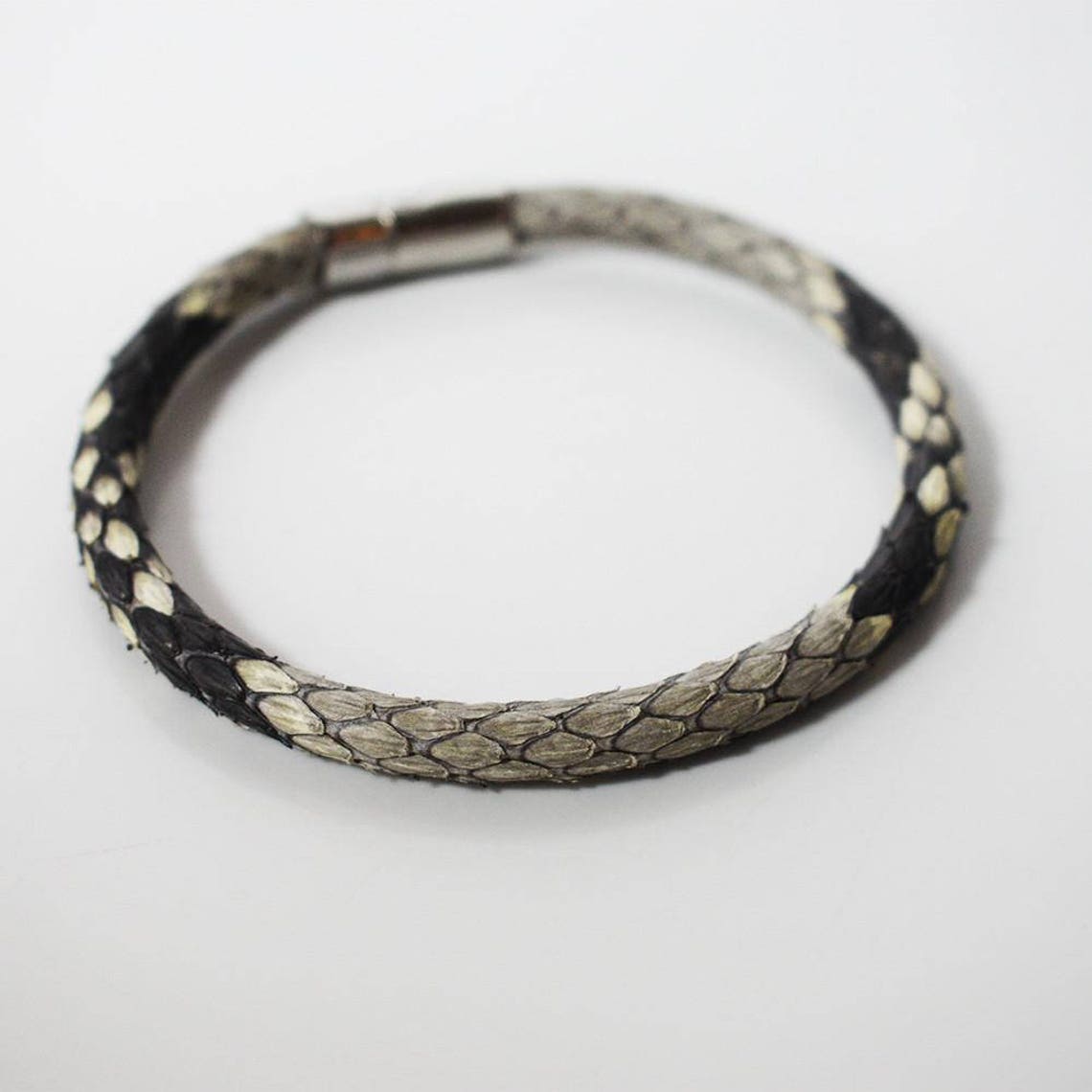 Hipbos Serpent Series Round Python Leather Bracelet - Etsy