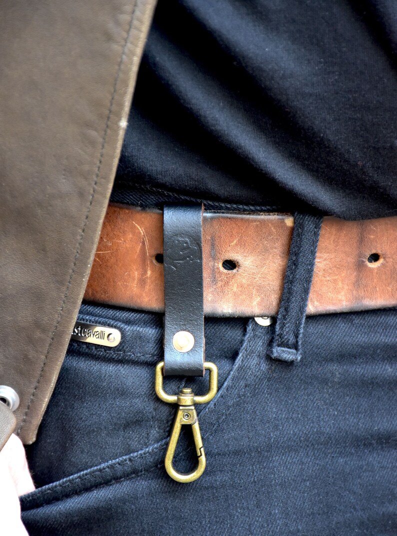 Hipbos Handmade Leather Belt Loop Keychain Keyring Key Fob | Etsy