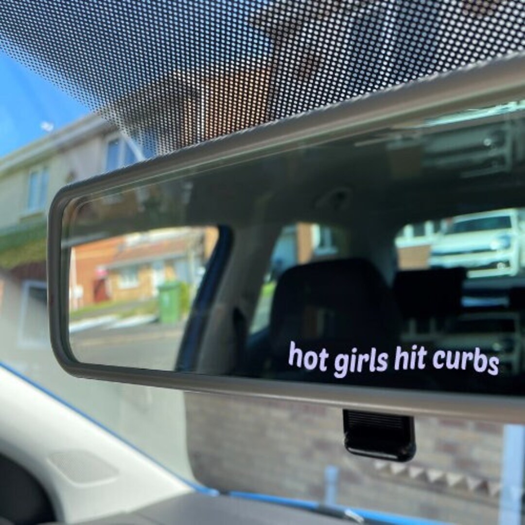 Hot Girls Hit Curbs Car Mirror Sticker Cute Decal Vinyl - Etsy