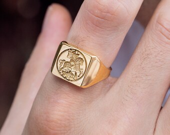 Man gold ring | Etsy