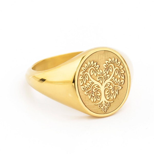Tree Signet Ring - Etsy