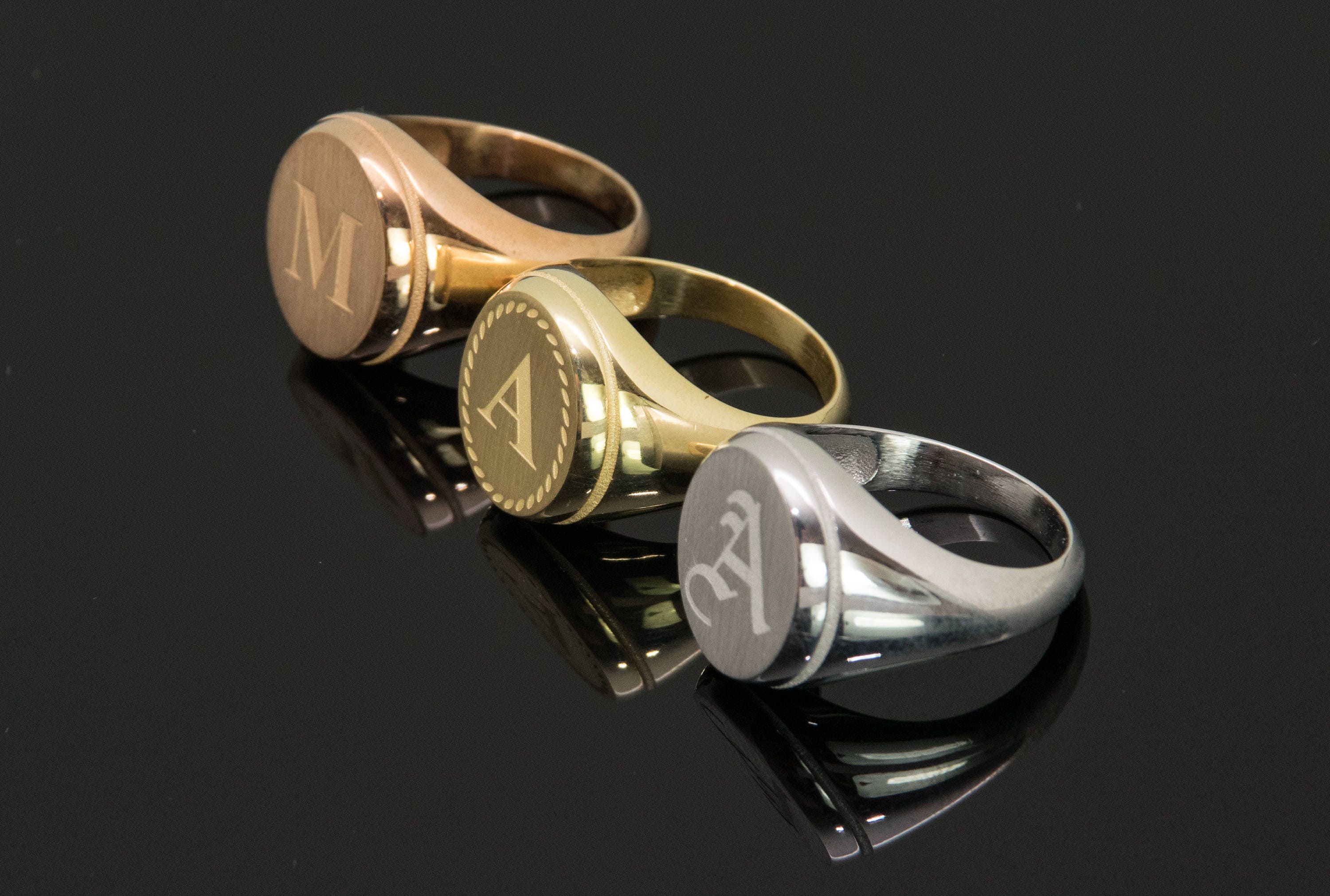 Gold Letter Ring Initial Ring Monogram Ring Personalized - Etsy