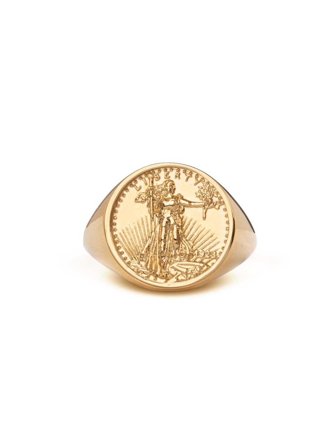 14K Gold American Eagle Signet Ring: Liberty Jewelry - Etsy