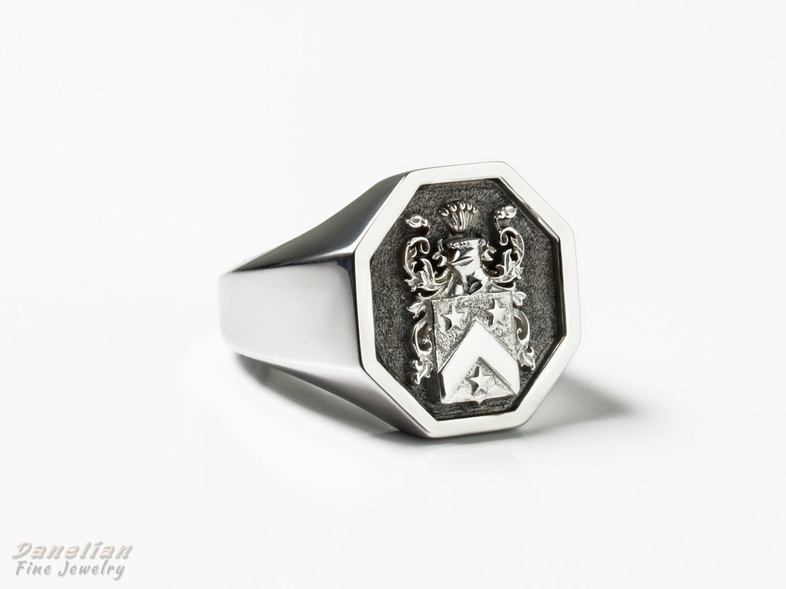 Heraldry Ring Coat of Arms Ring Signet Ring Man - Etsy