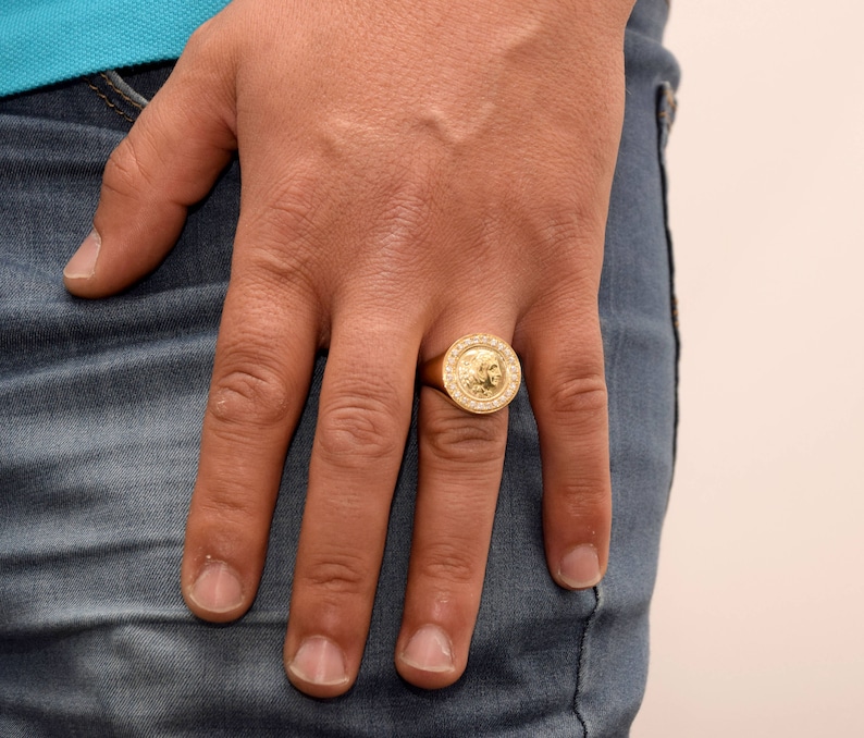 Gold Signet Ring, Chevalier Ring, Sovereign Ring, , Man Gold Ring ...