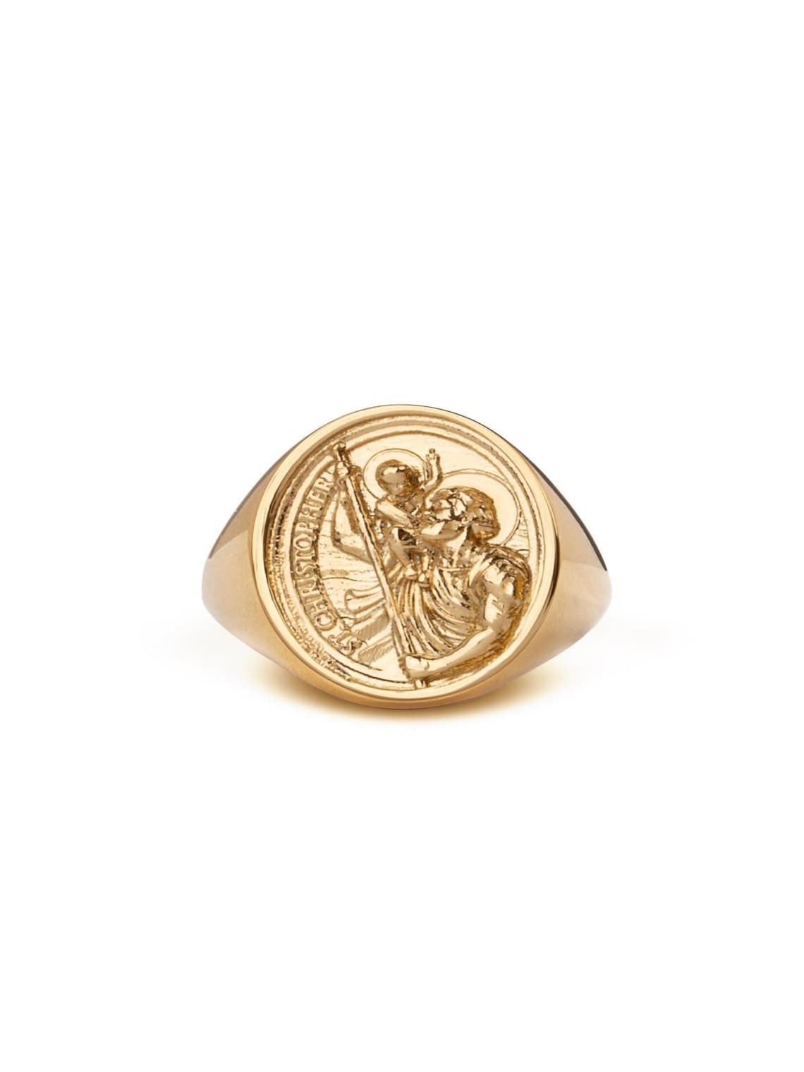 14K Gold Saint Christopher Signet Ring: Travel Protection Jewelry - Etsy