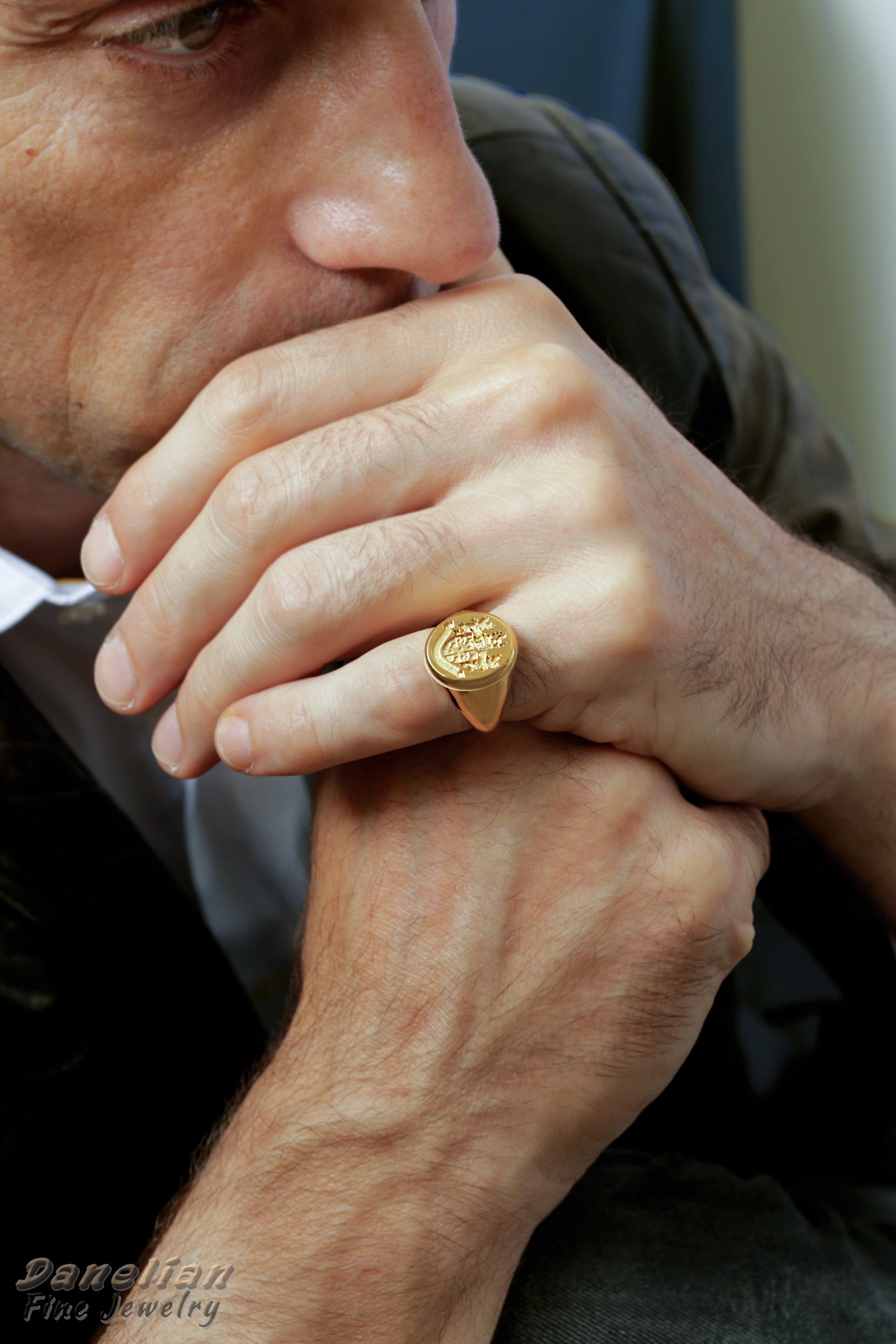 Gold Family Crest Signet Ring: Sterling Silver Armorial Jewelry - Etsy