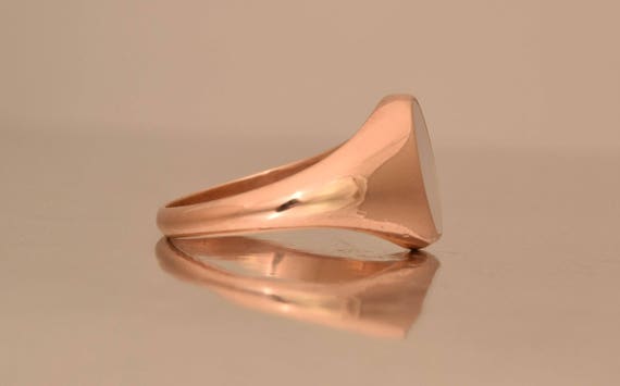 18k Solid Gold Signet Ring Rose Gold Signet Pearl Gold | Etsy