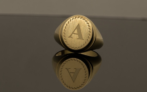 Gold Letter Rings Personalized Rings Initial Rings Monogram - Etsy