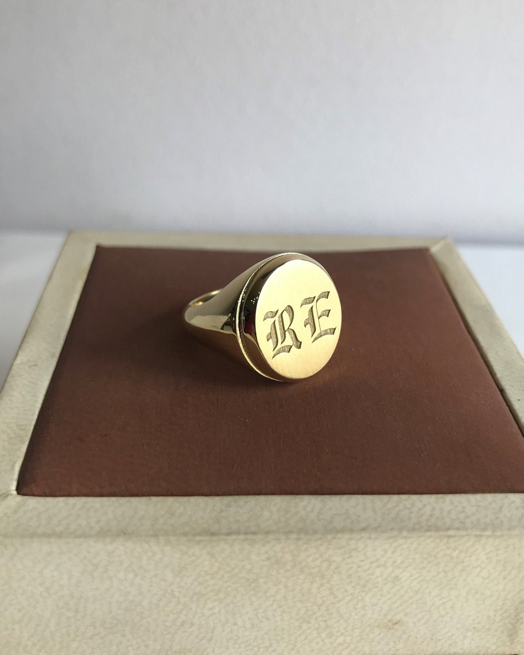 Gold Letter Ring, Initial Ring, Monogram Ring, Personalized Ring, Gold ...