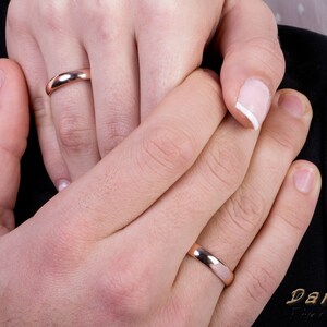 Custom Gold Wedding Band Set: Simple Matching Bands, Personalized ...