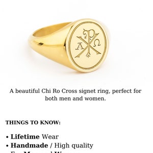 14K Gold Chi Rho Cross Signet Ring: Orthodox Jewelry - Etsy