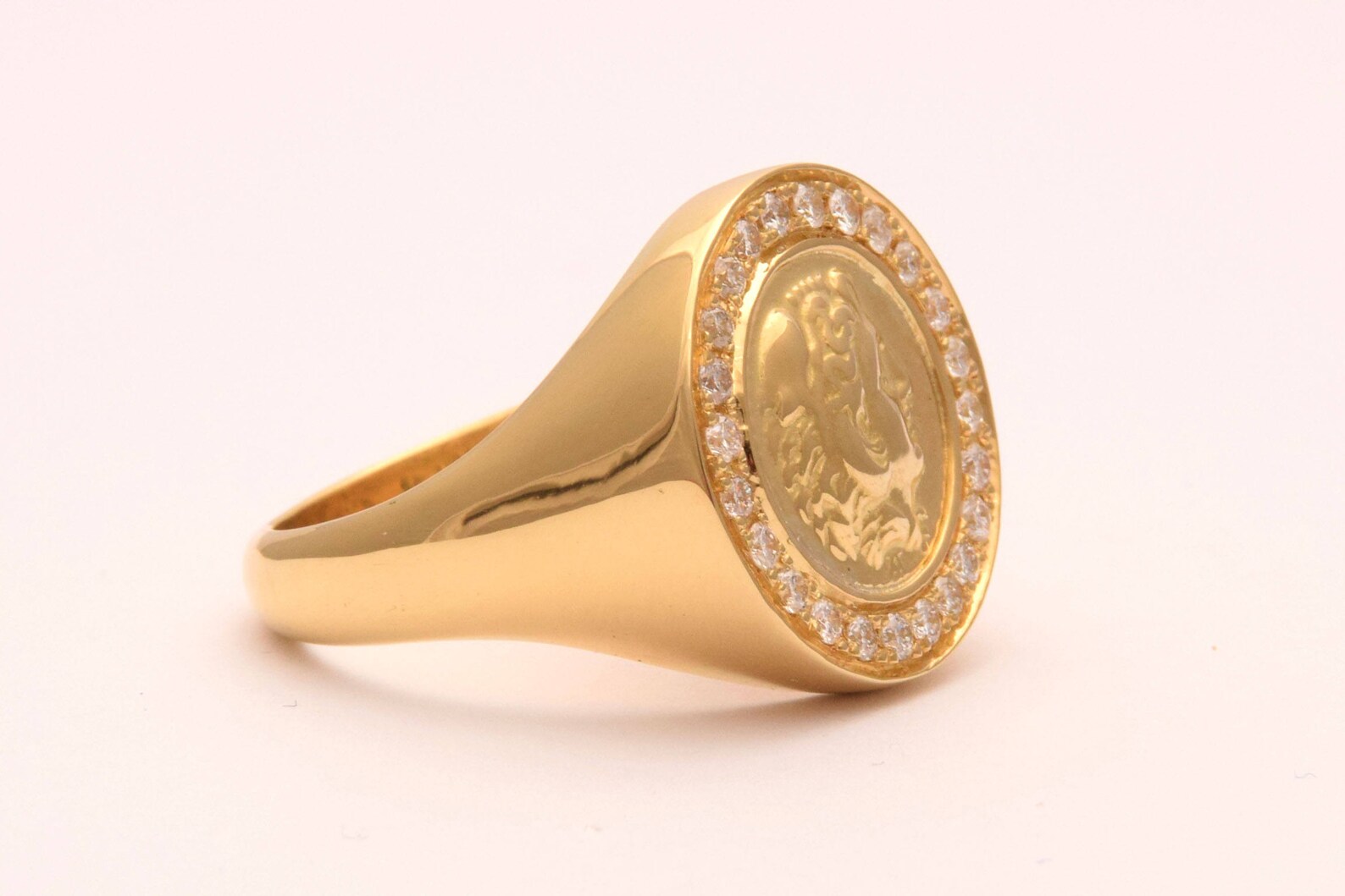Gold Signet Ring, Chevalier Ring, Sovereign Ring, , Man Gold Ring ...