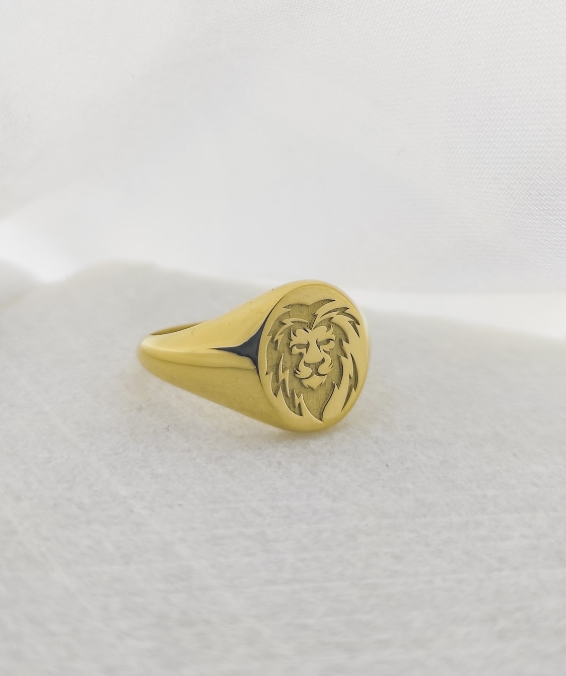 Lion Ring Lion Head Signet Ring Statement Rings 14K Solid - Etsy