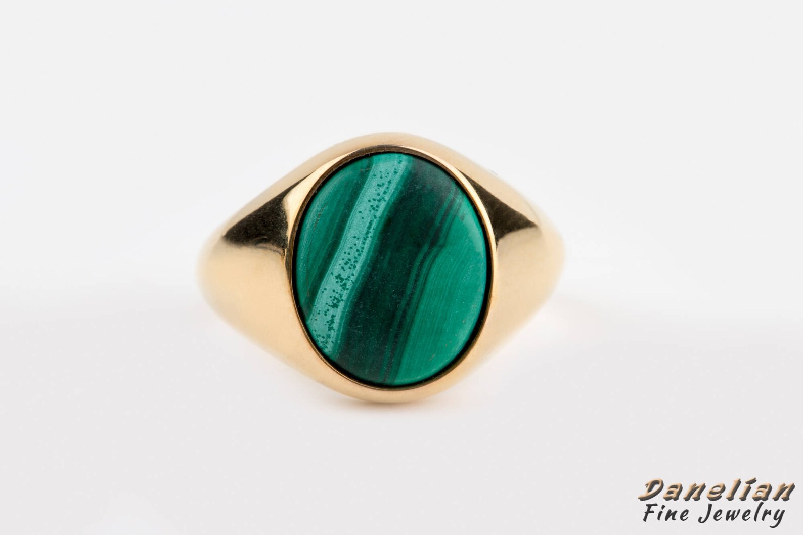 Malachite Signet Ring: Sterling Silver, Gold Plated, Green Gemstone - Etsy