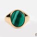 Malachite Signet Ring: Sterling Silver, Gold Plated, Green Gemstone - Etsy