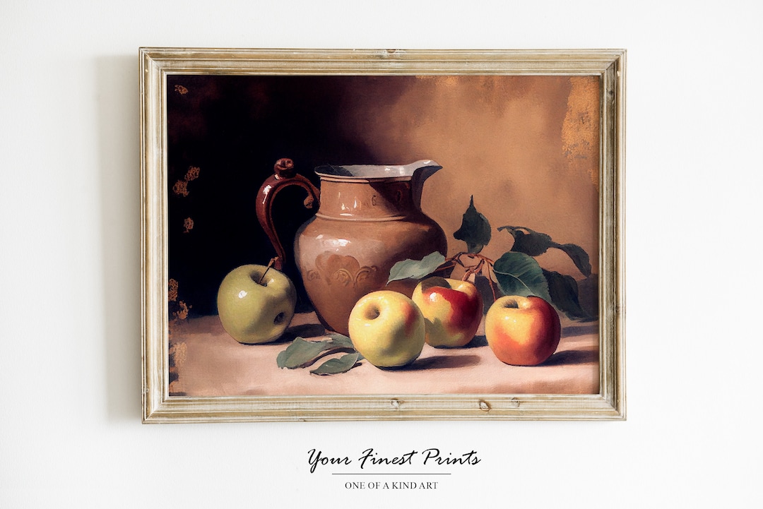 Vintage Kitchen Still Life Painting Farmhouse Print Oil Painting Print ...