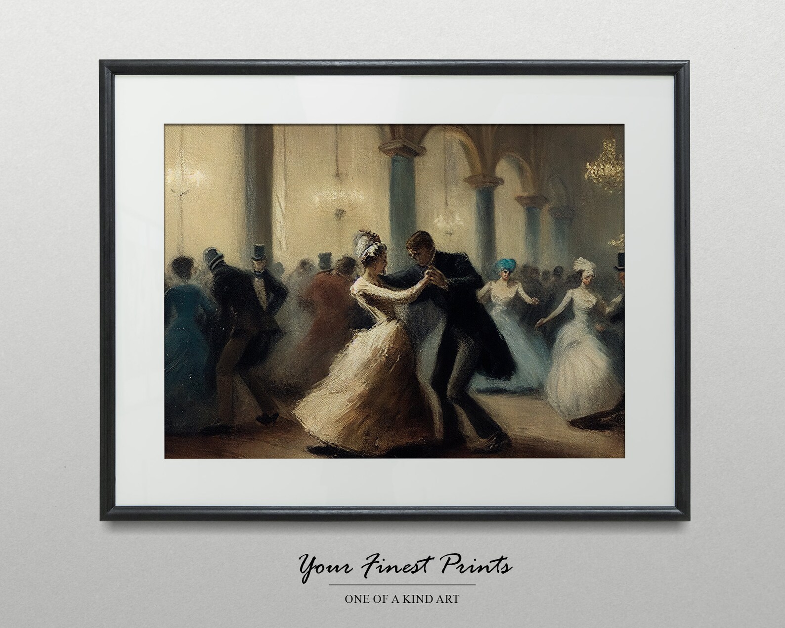 Vintage Masquerade Ball Painting Antique Living Room Art - Etsy