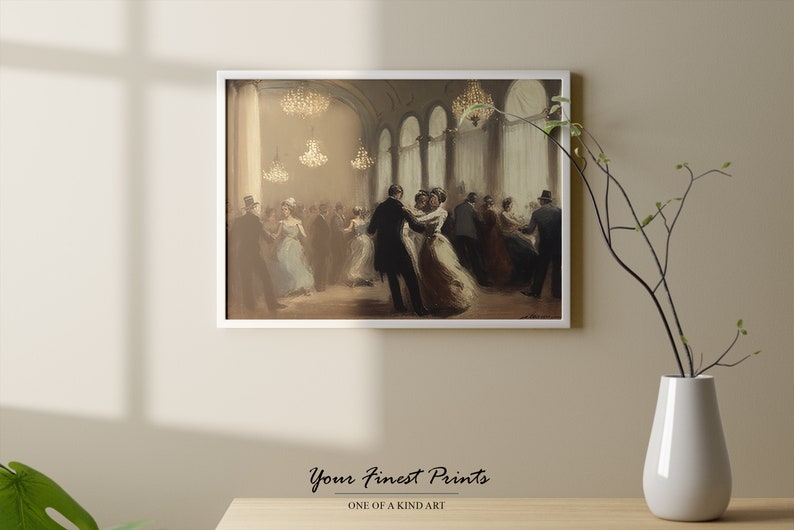 Vintage Masquerade Ball Painting Antique Living Room Art - Etsy