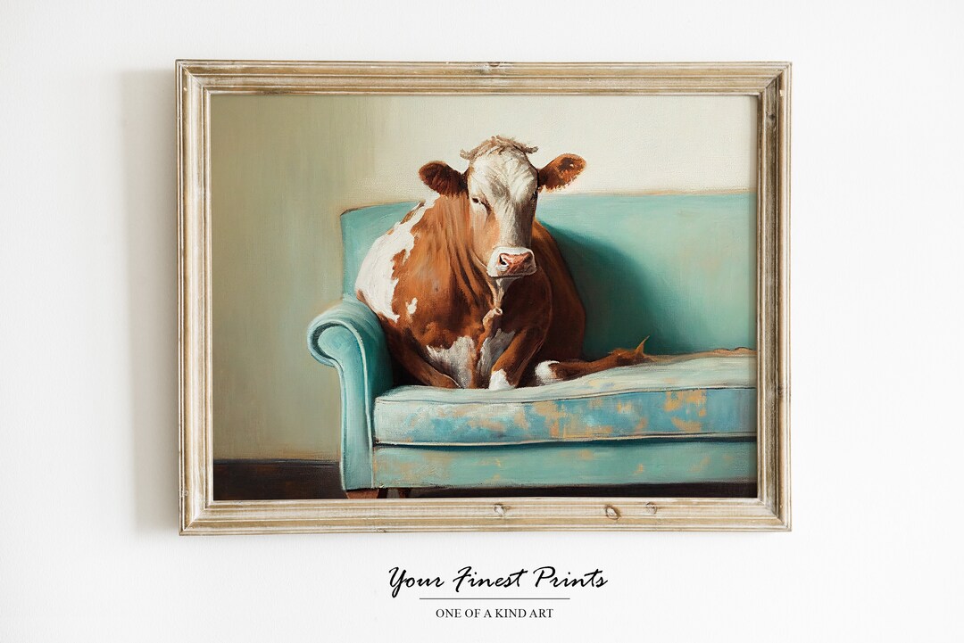 Vintage Cow Print | Neutral Country Wall Art | Cow Art | Rustic Farmhouse Decor | Antique ...