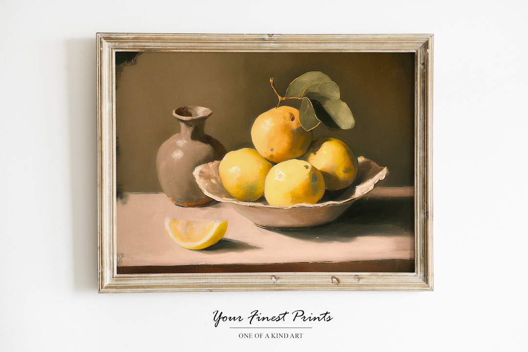 Vintage Kitchen Still Life Painting | Farmhouse Print | Oil Painting ...