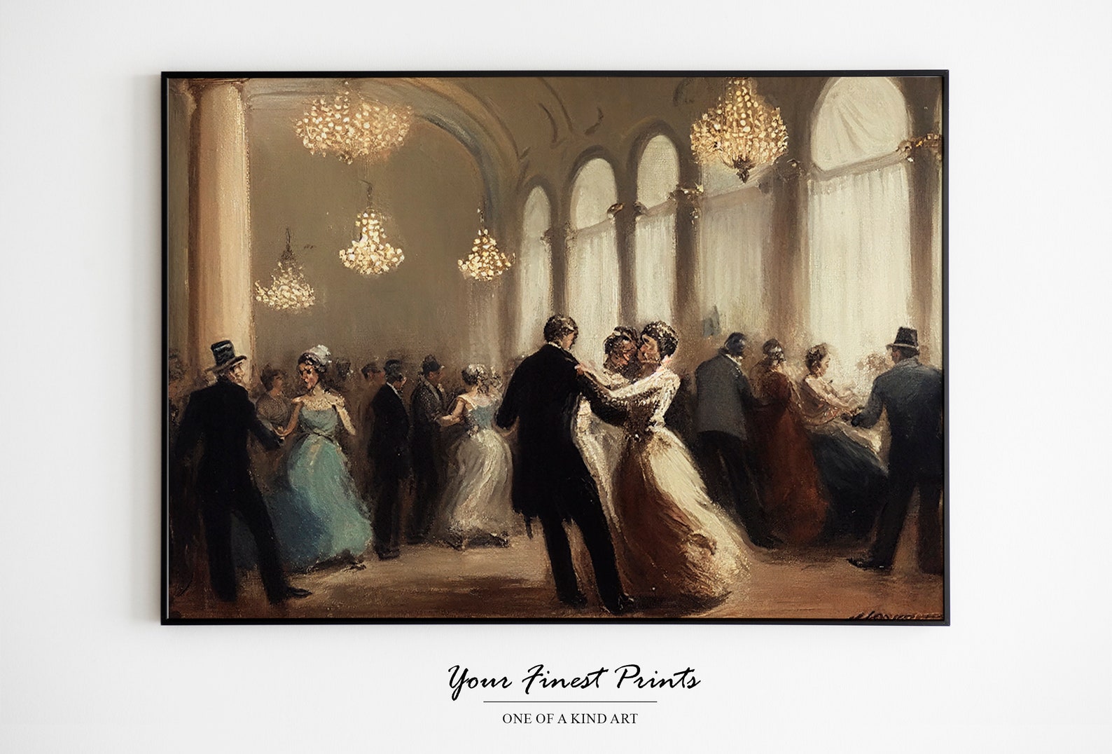 Vintage Masquerade Ball Painting Antique Living Room Art - Etsy
