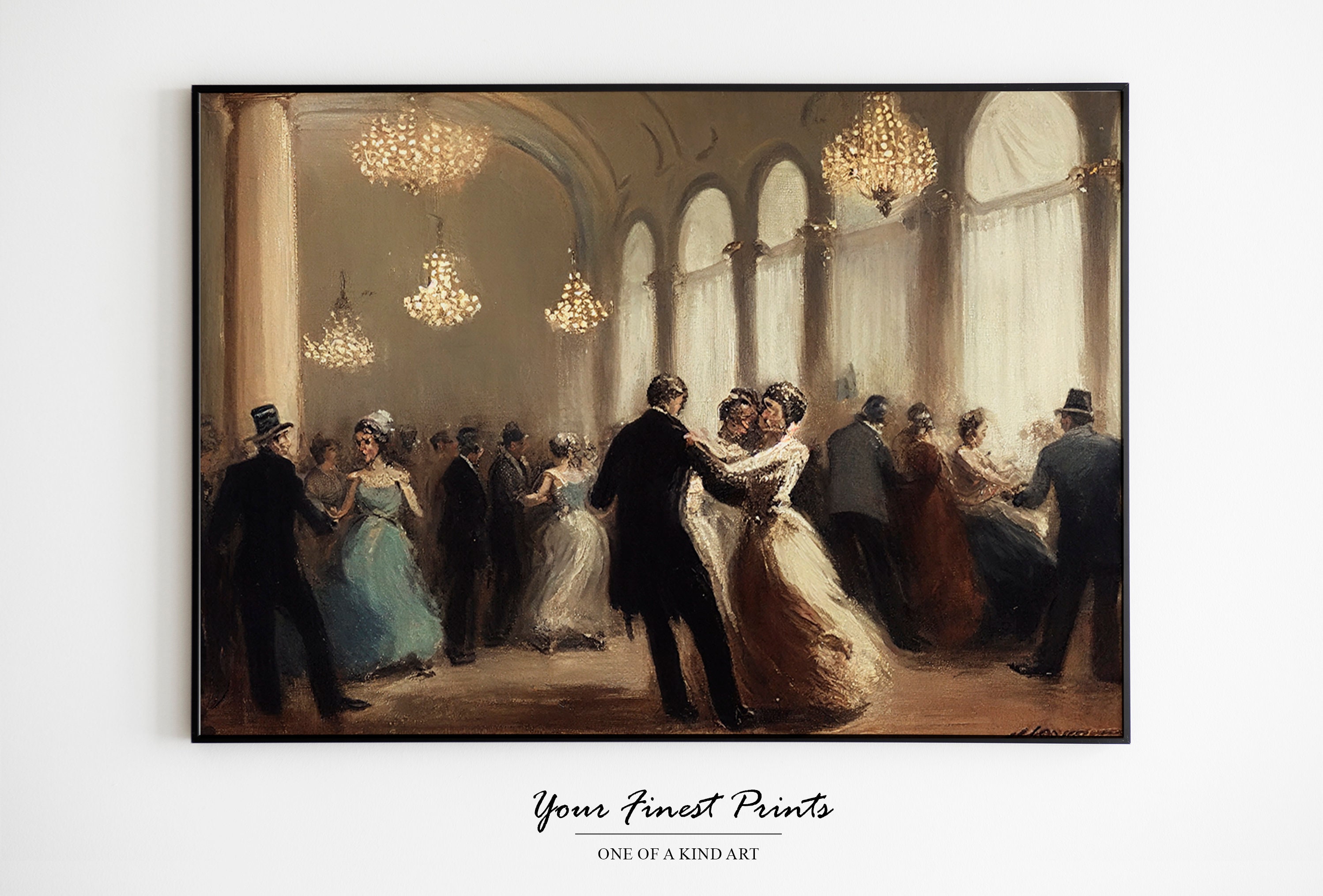Vintage Masquerade Ball Painting Antique Living Room Art - Etsy
