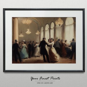 Vintage Masquerade Ball Painting | Antique Living Room Art Print ...