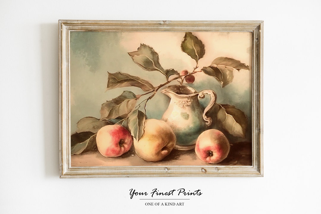Vintage Kitchen Still Life Painting | Farmhouse Print | Oil Painting ...