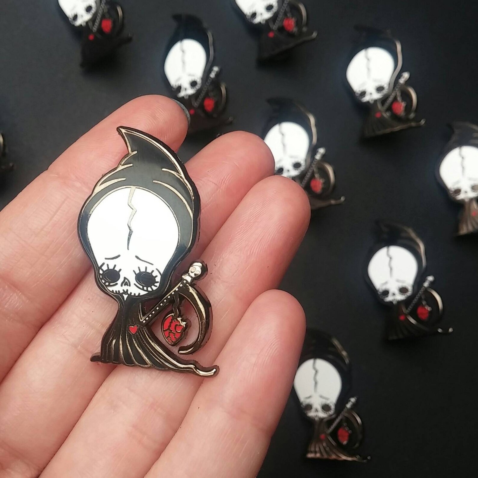 Grim Reaper Pin - Hard Enamel Pin - Skull Pin - Skeleton Pin - Death ...