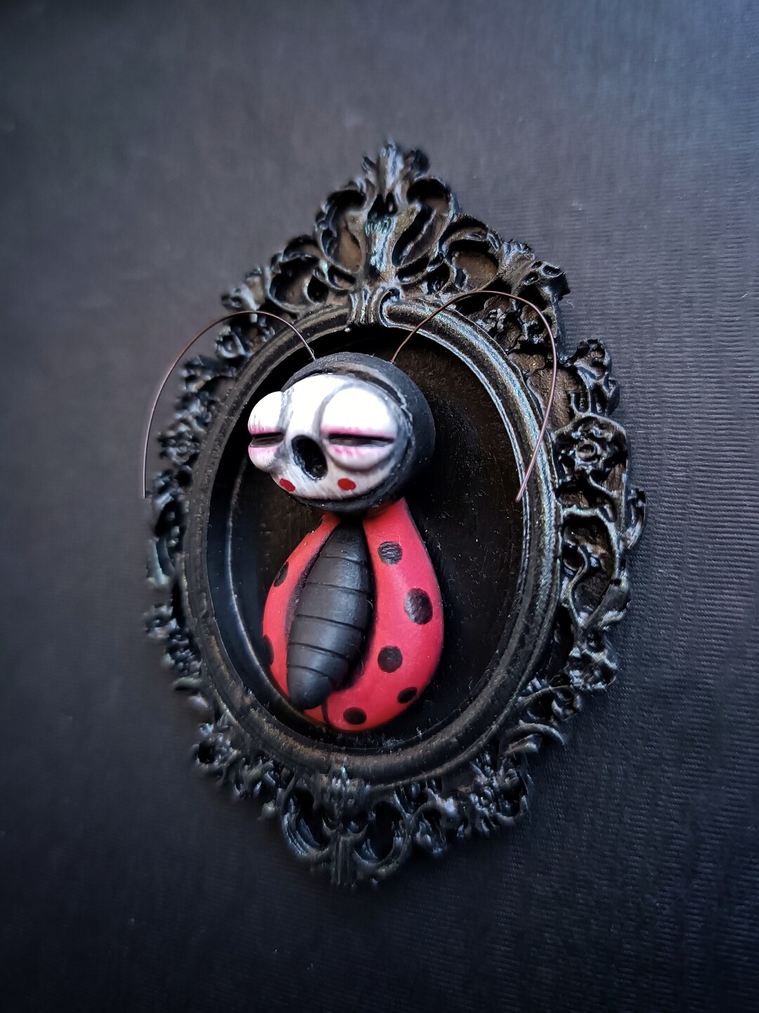 Ladybug Sculpture Ooak Creepy Art Art Creepy Cute Faux Taxidermy Gothic ...