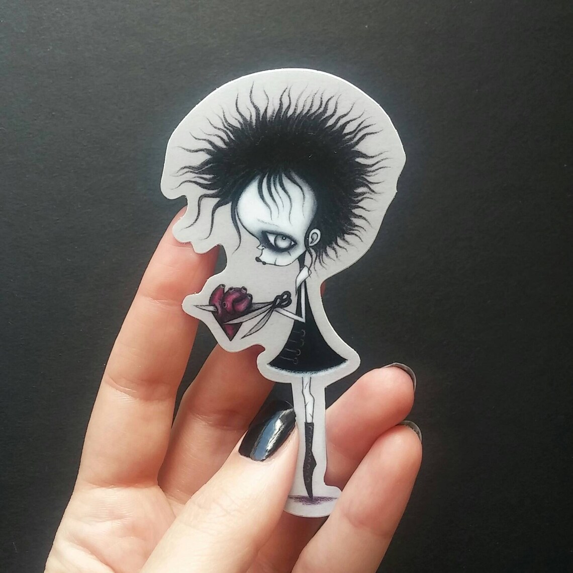 Lady Scissorhands Vinyl Sticker - 4x3 Inches Sticker - Edward ...