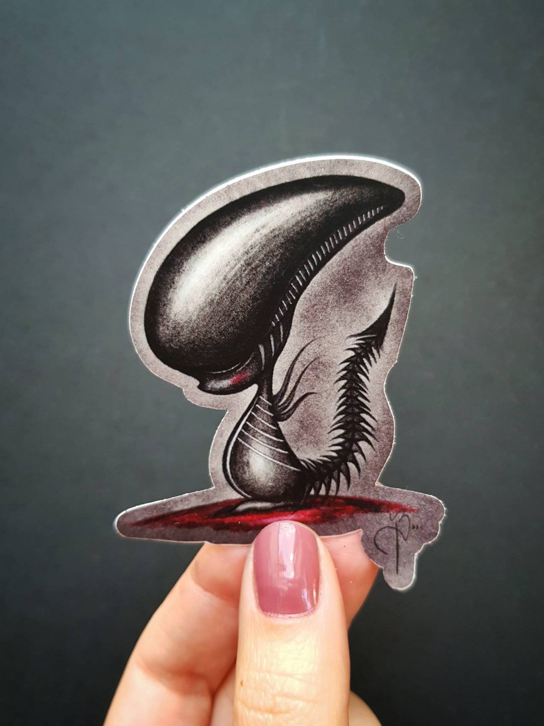 Alien Movie Vinyl Art Sticker- Creepy Cute Alien Gifts- Spooky ...