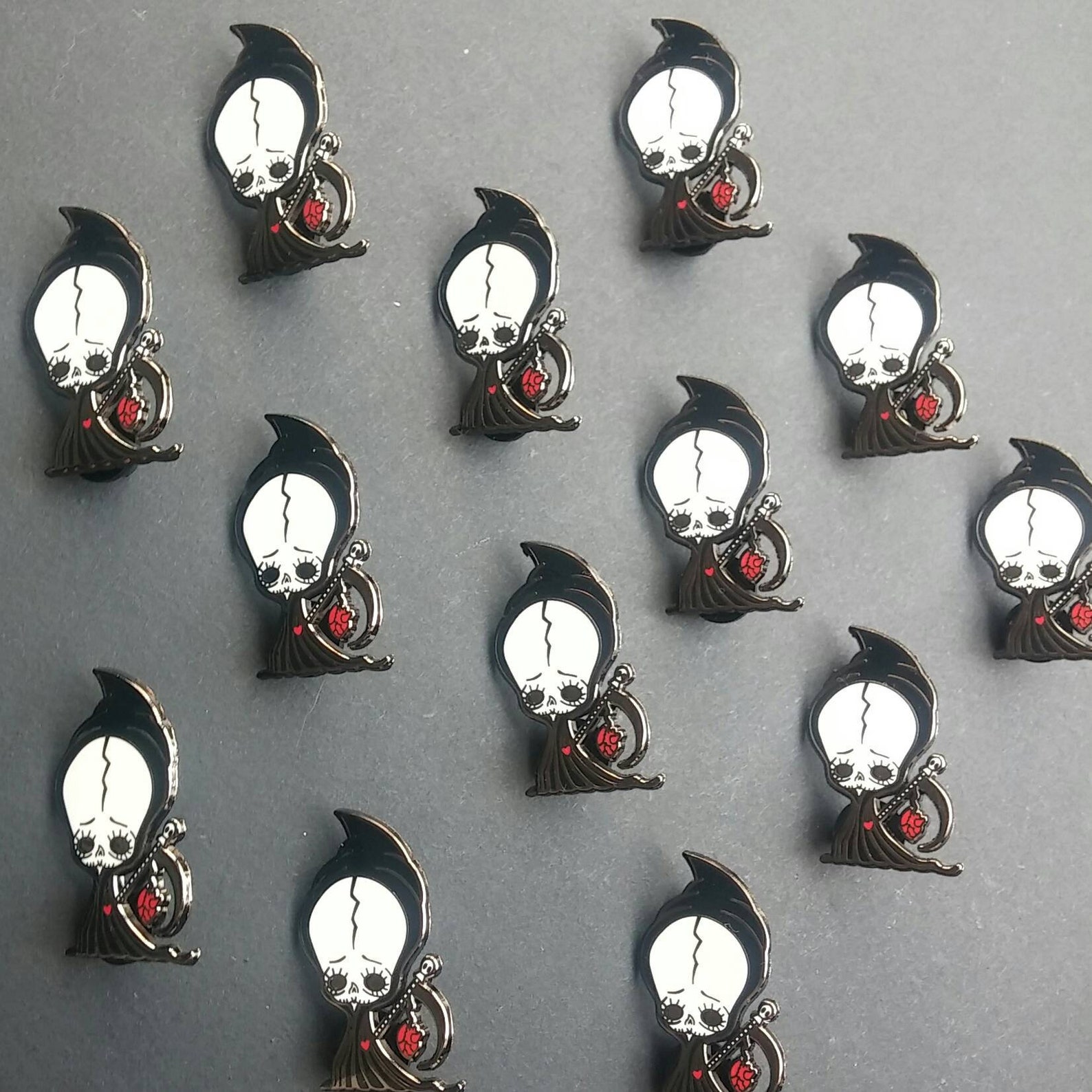 Grim Reaper Pin - Hard Enamel Pin - Skull Pin - Skeleton Pin - Death ...