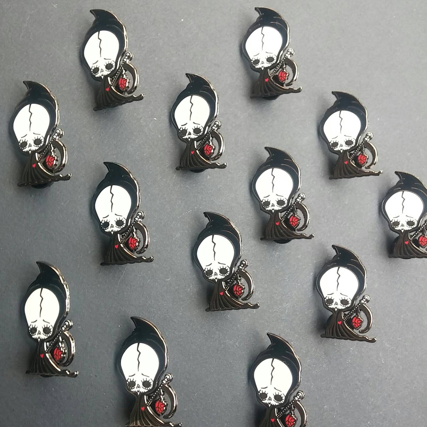 Grim Reaper Pin - Hard Enamel Pin - Skull Pin - Skeleton Pin - Death ...