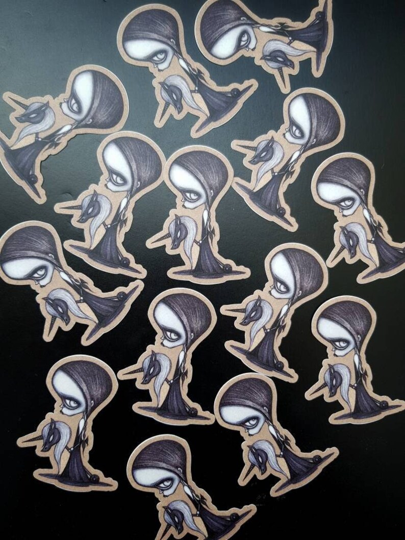 Wednesday Addams Vinyl Sticker Unicorn Sticker Horror Movie - Etsy
