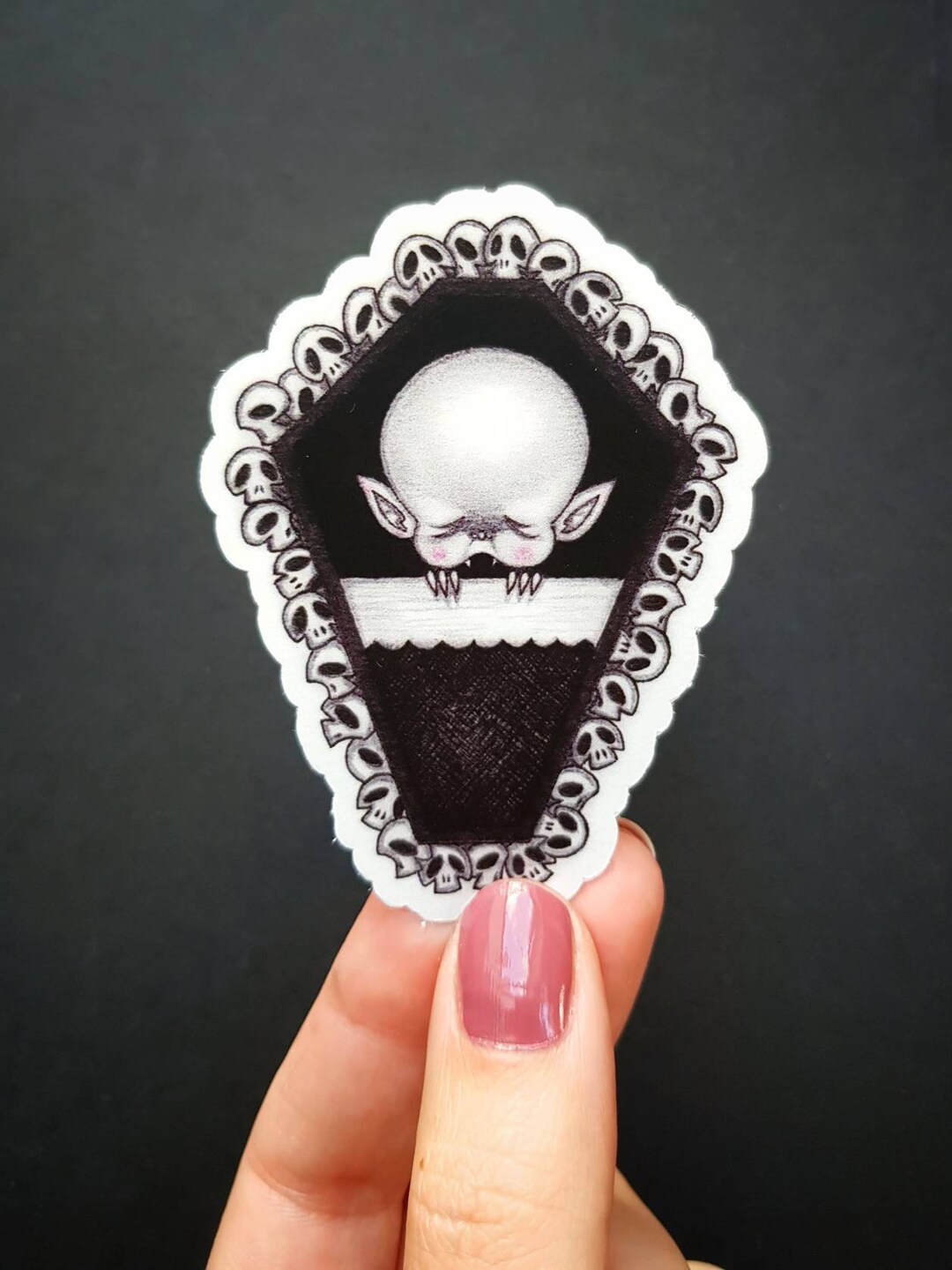Baby Vampire Vinyl Sticker Sticker Coffin Sticker - Vampire Bat Sticker ...