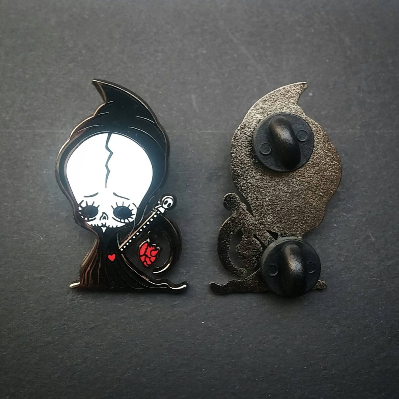 Grim Reaper Pin - Hard Enamel Pin - Skull Pin - Skeleton Pin - Death ...