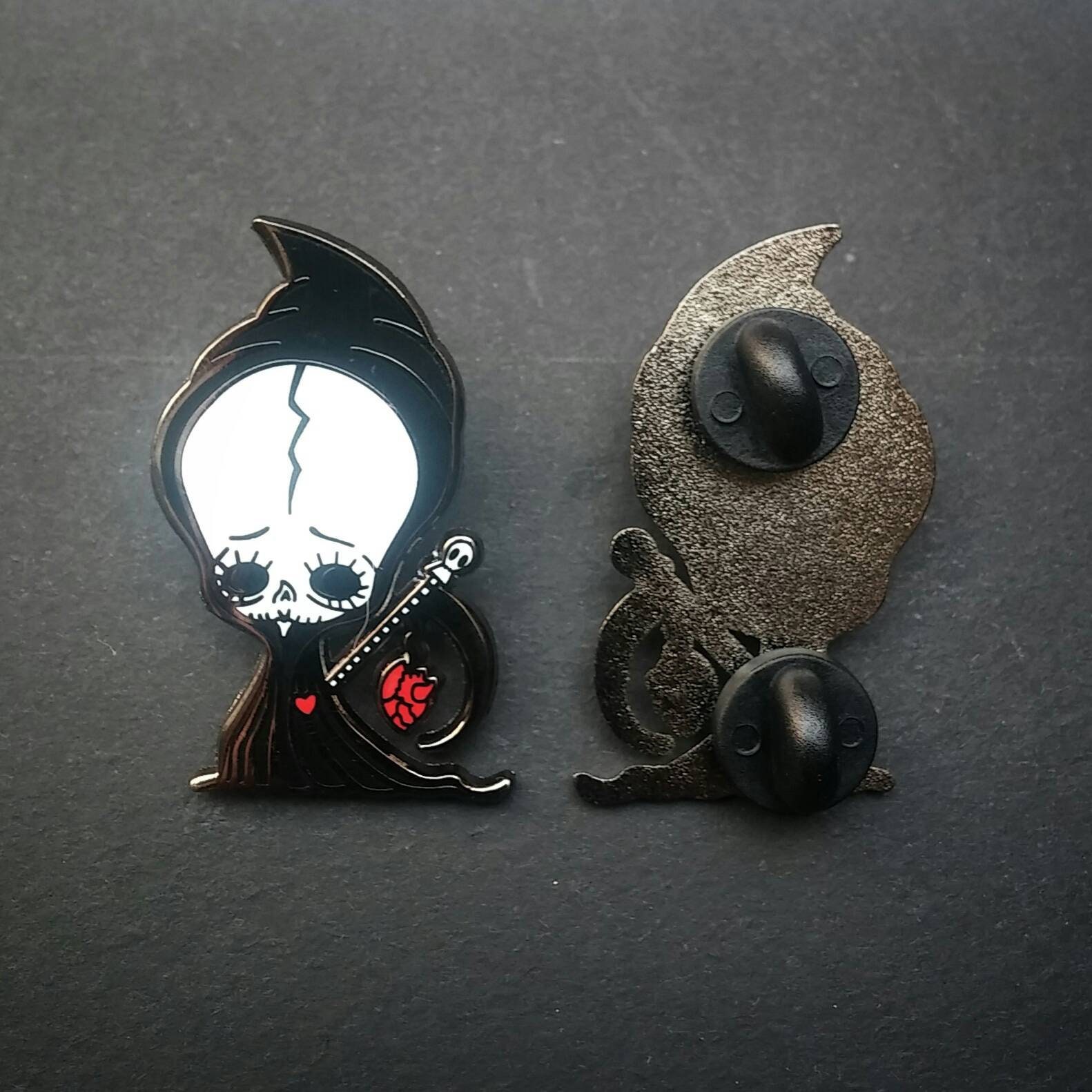 Grim Reaper Pin - Hard Enamel Pin - Skull Pin - Skeleton Pin - Death ...