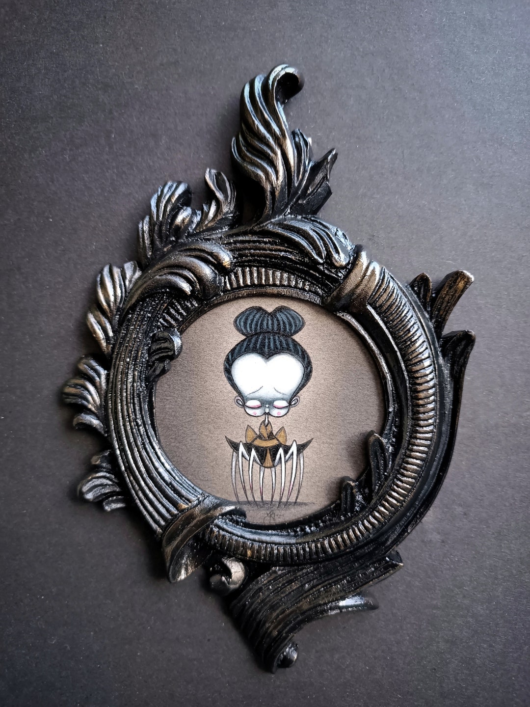 Yokai Original Art Framed, Spider Illustration, Pop Surrealism Art ...