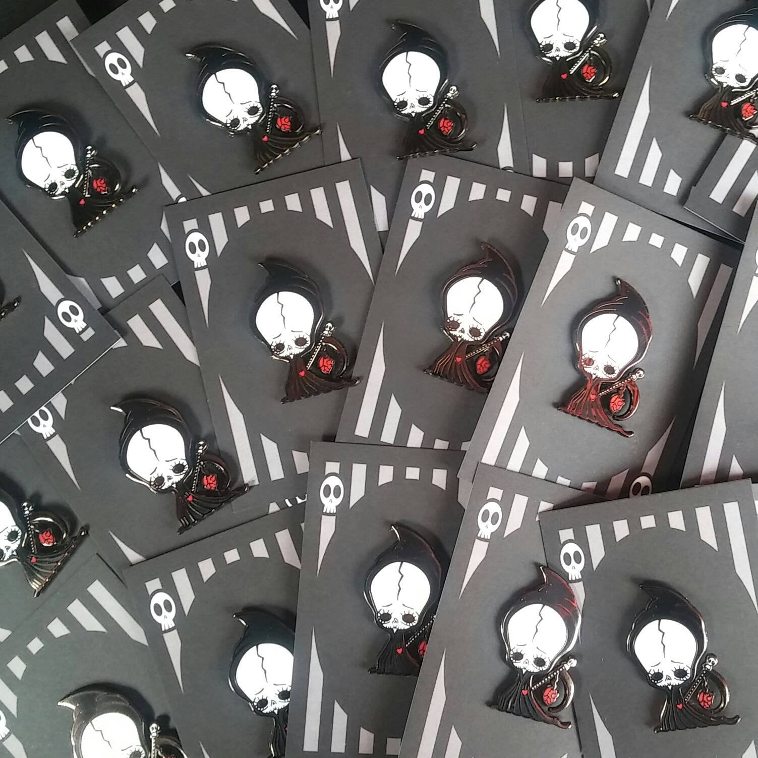 Grim Reaper Pin - Hard Enamel Pin - Skull Pin - Skeleton Pin - Death ...