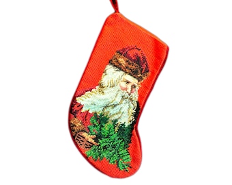 Santa Stocking Needlepoint | Etsy