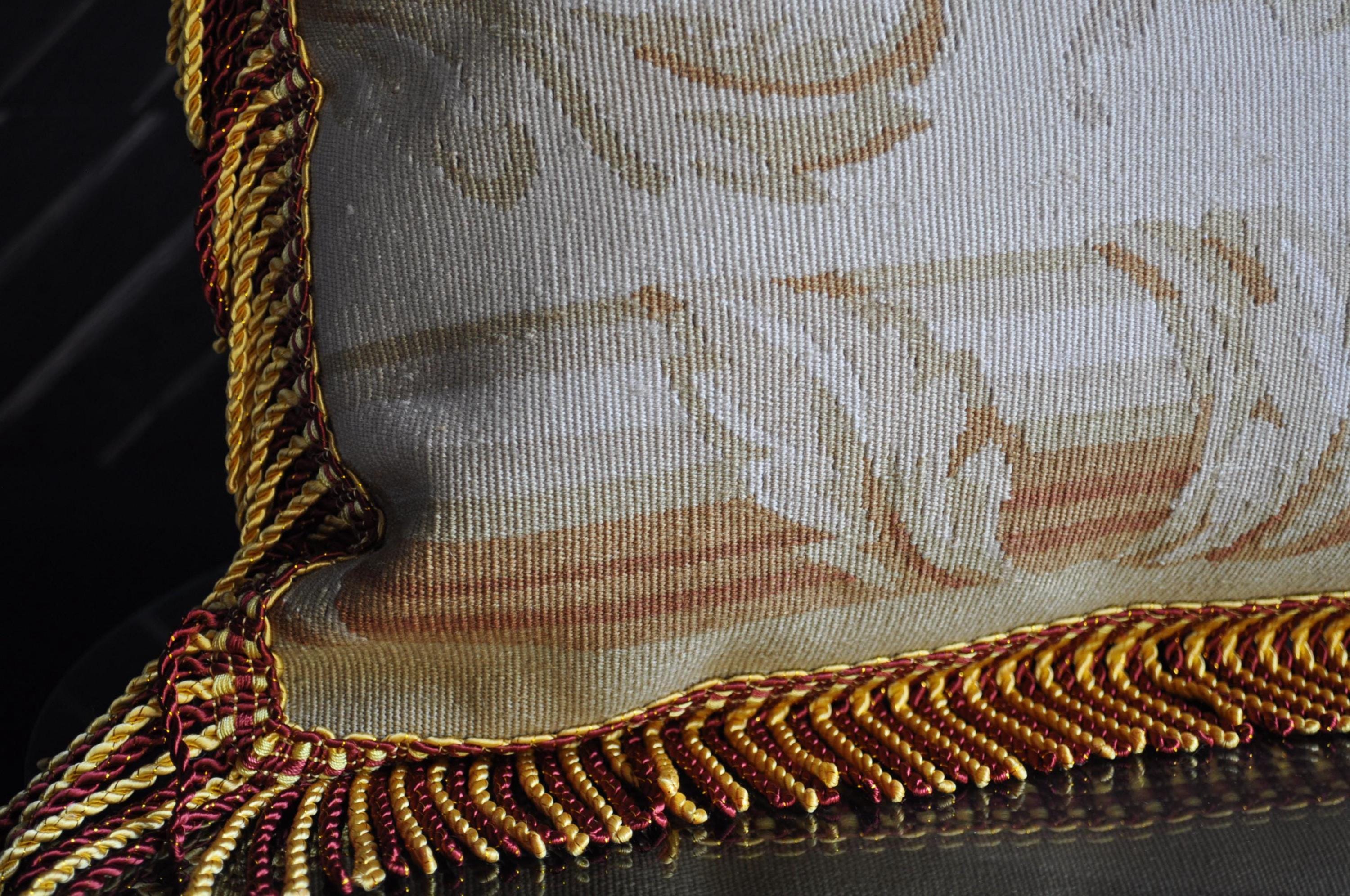 Handwoven Wool Aubusson Lumbar Pillow Cover | Antique Style French ...