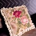 Vintage Needlepoint Throw Pillow Cover Cabbage Rose Victorian Style ...