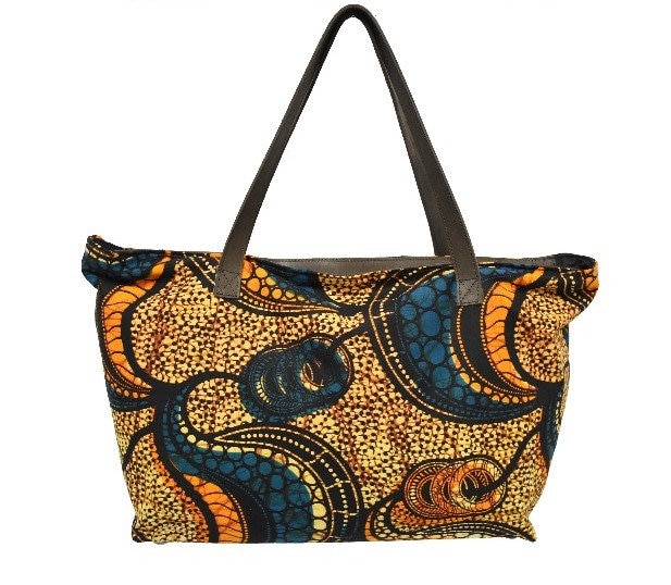 Tote Shoulder Kitenge Leather Bag African Inspiration Gift for | Etsy