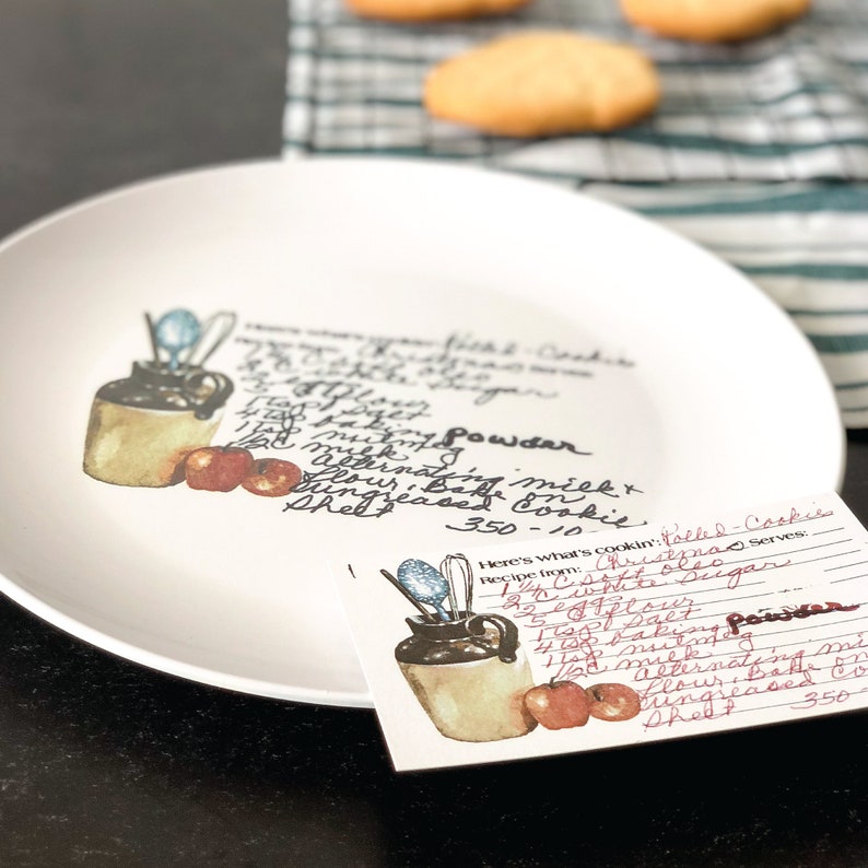 Handwritten Recipe on Plate - Custom Platter With Your Family Recipe ...