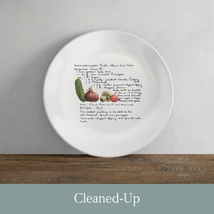Handwritten Recipe on Plate - Custom Platter With Your Family Recipe ...