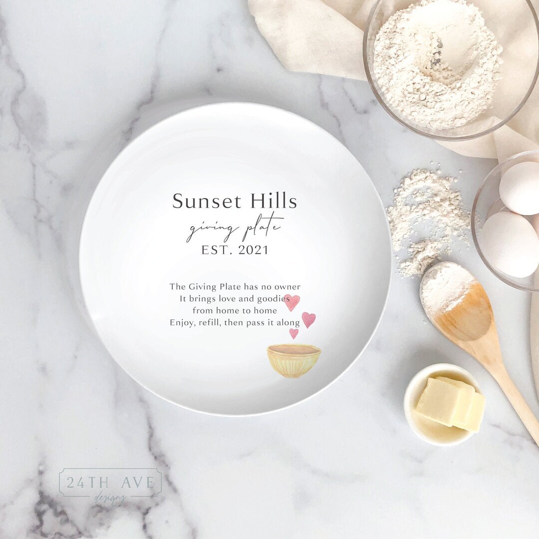 Neighborhood Giving Plate - Personalized Giving Plate - Farmhouse ...